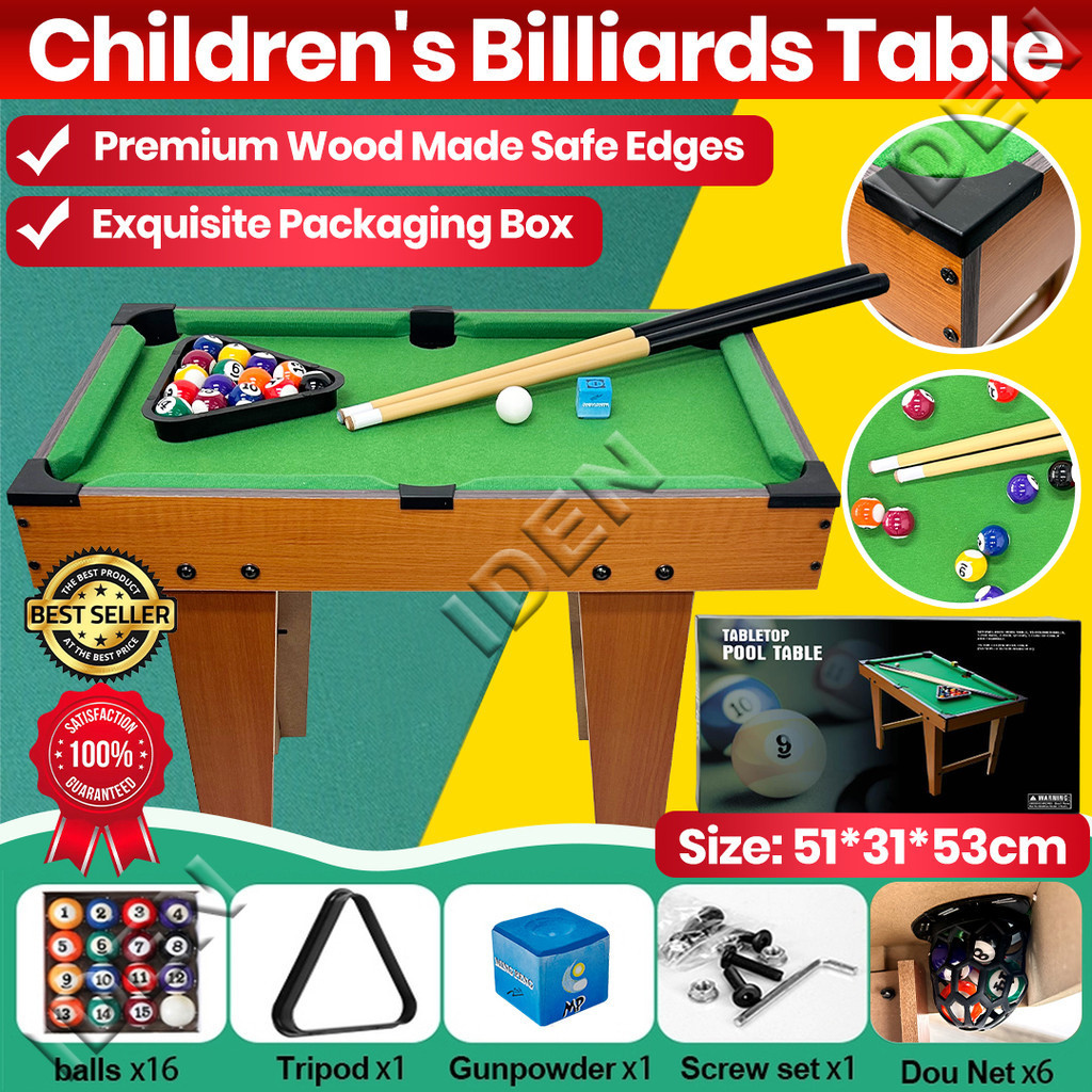 Mini Billiard Table Set For Kids Wooden Tabletop Pool table Set With ...