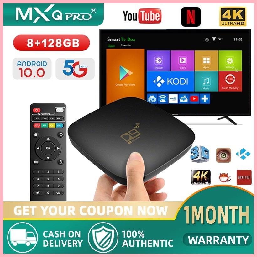 D9 mxq pro tv box 4k 5g 8gb 128gb android smart digibox tv box for tv ...