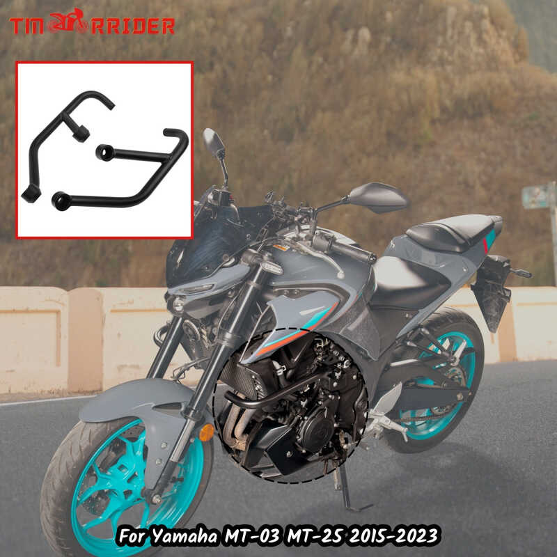 MT-03 MT-25 Motorcycle Steel Engine Guard Frame Protector Crash Bars ...