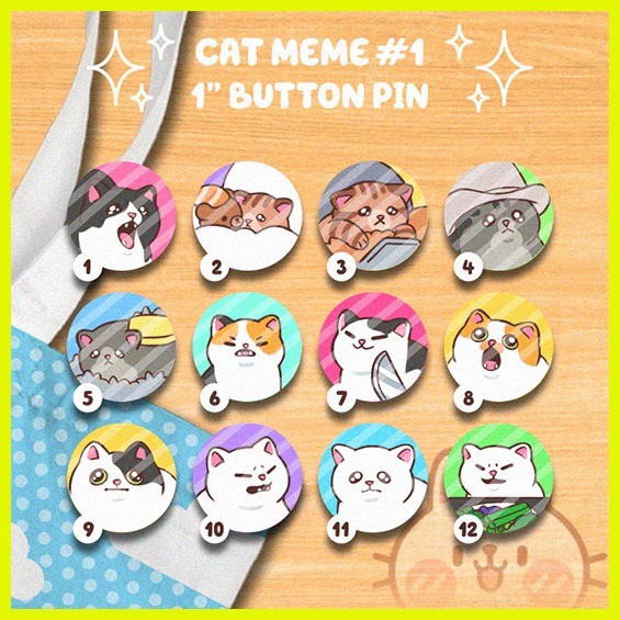 [RESTOCKED] Cat Meme 1inch Button Pins 1 | Shopee Philippines