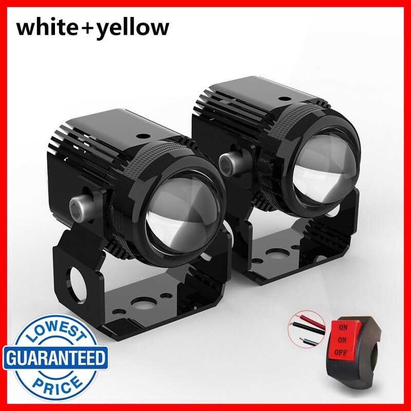 Mini Driving Light for Motorcycle High and Low Yellow / White Led ...