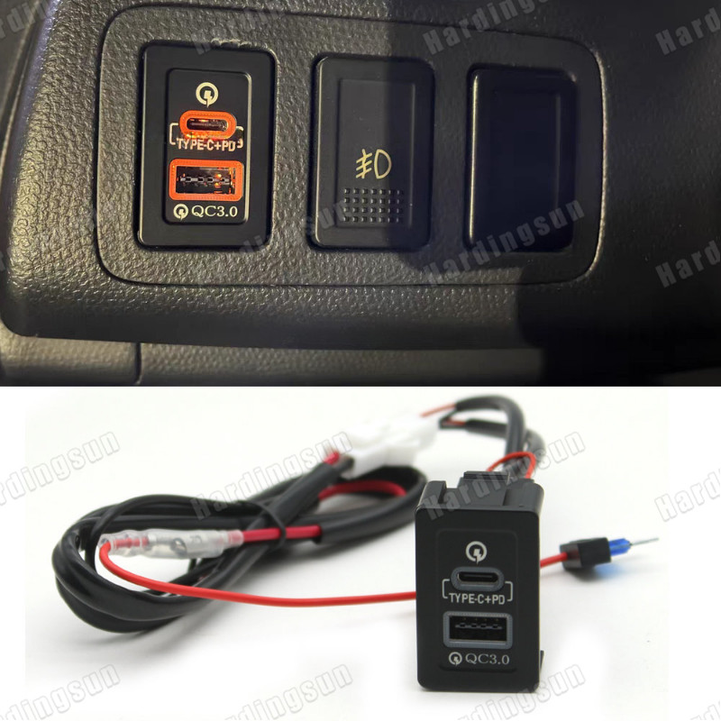 Car Quick Charger TYPE-C PD USB Interface Socket Charging Outlet Power ...