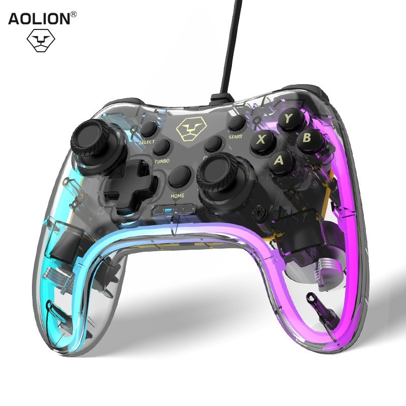 Switch Controller Transparent Rgb Black Myth Wukong Pc Ergonomic Wired ...