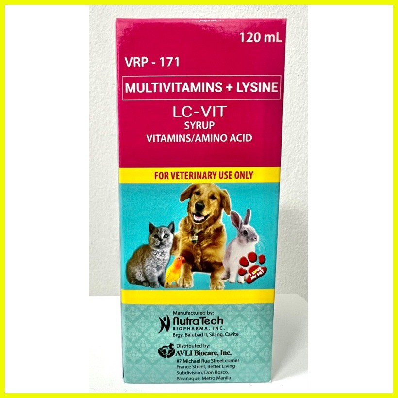 § LC VIT Multivitamins + Lysine Syrup Oral Suspension for Cats and Dogs ...