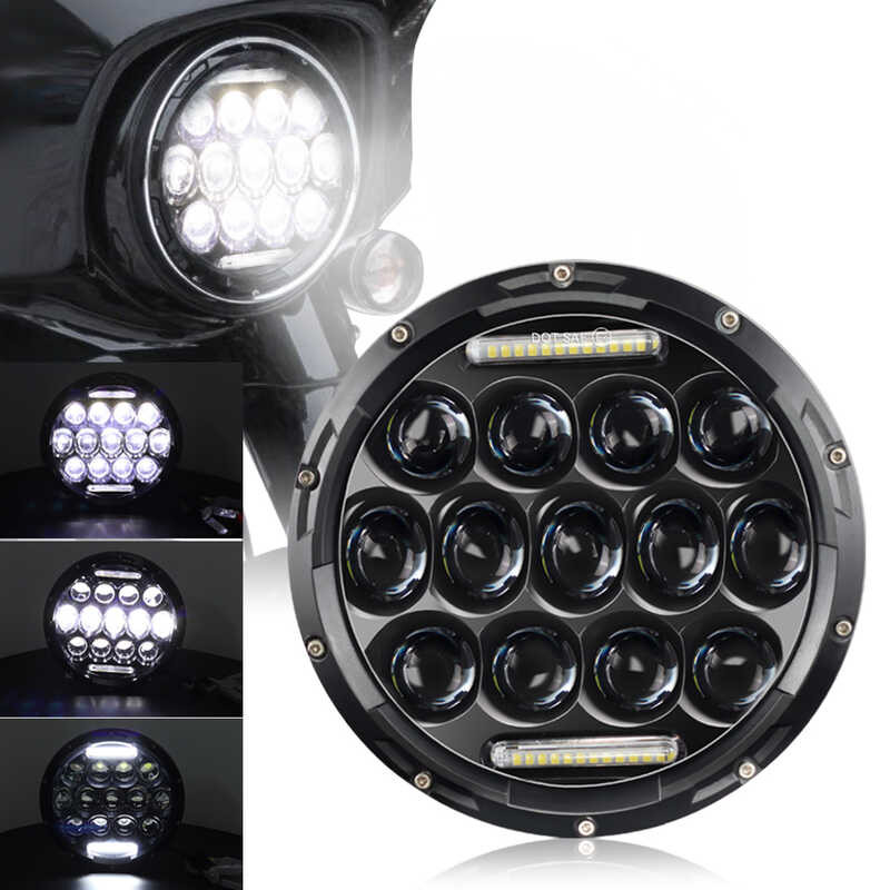 7" Round LED Headlight Cafe Racer para sa Yamaha Harley Road King Jeep ...