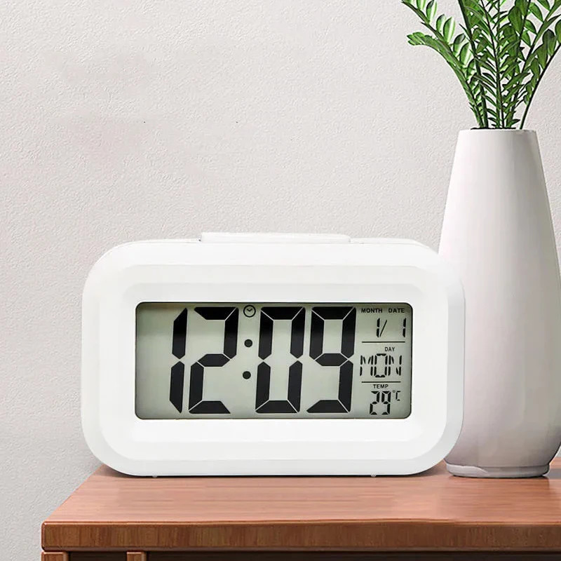 LED Digital Alarm Clock 12/24H Electronic Digital Clock Temperature ...