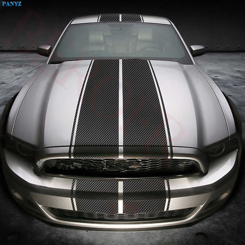 Car Hood Roof Tail Whole Racing Sport Styg Stripes E Vinyl Stickers For ...