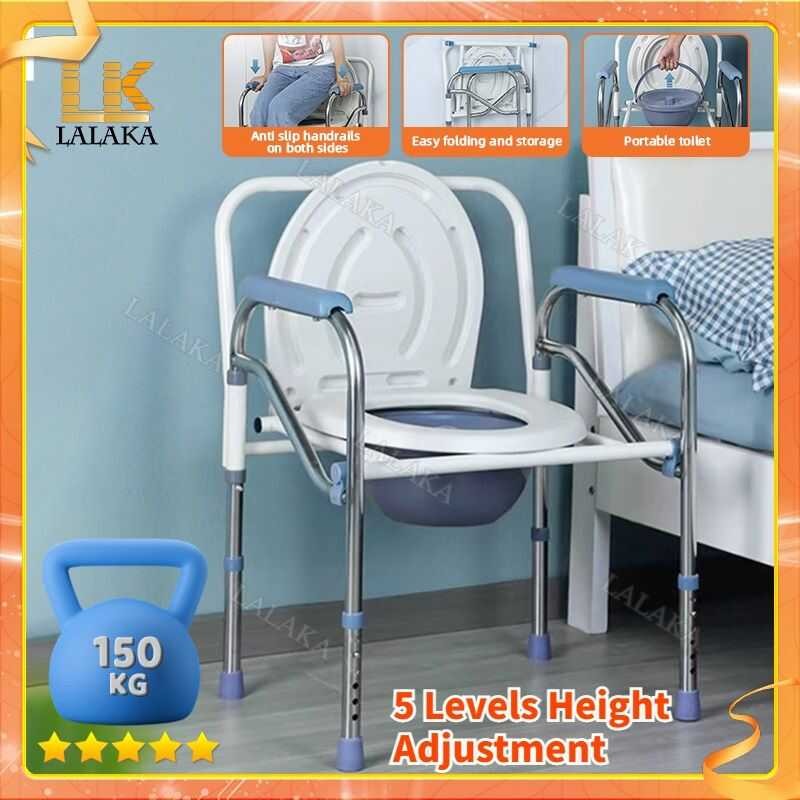 Arinola Pot Adult Bedpan Folding Bedside Elderly Toilet Chair With ...