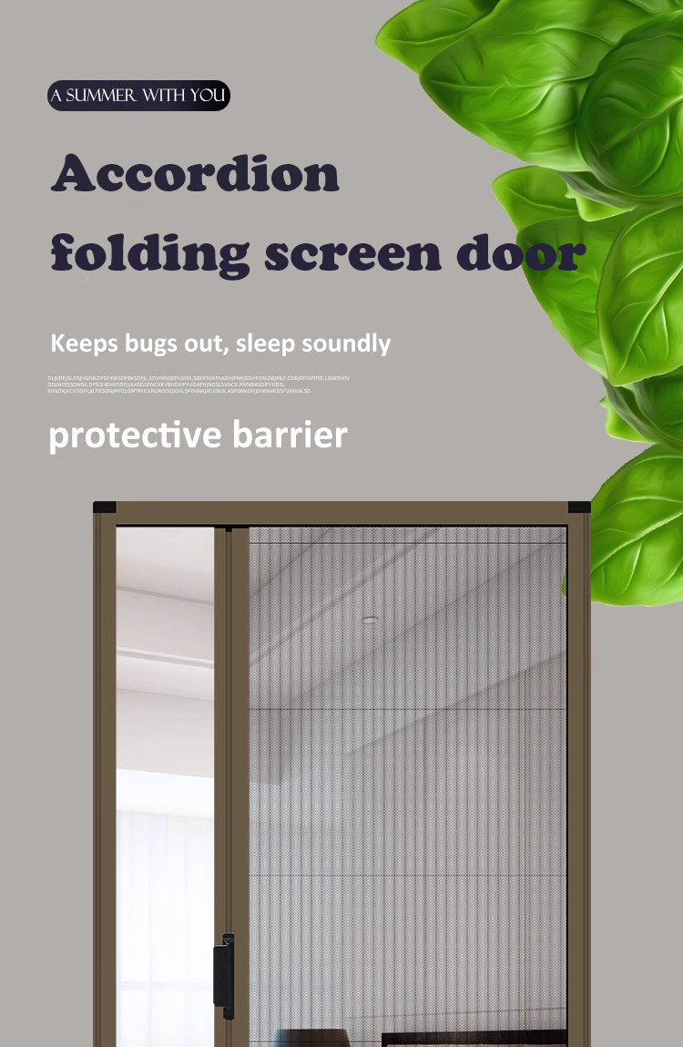Trackless Folding Screen Door Accordion Sliding Door Home Aluminum Anti ...