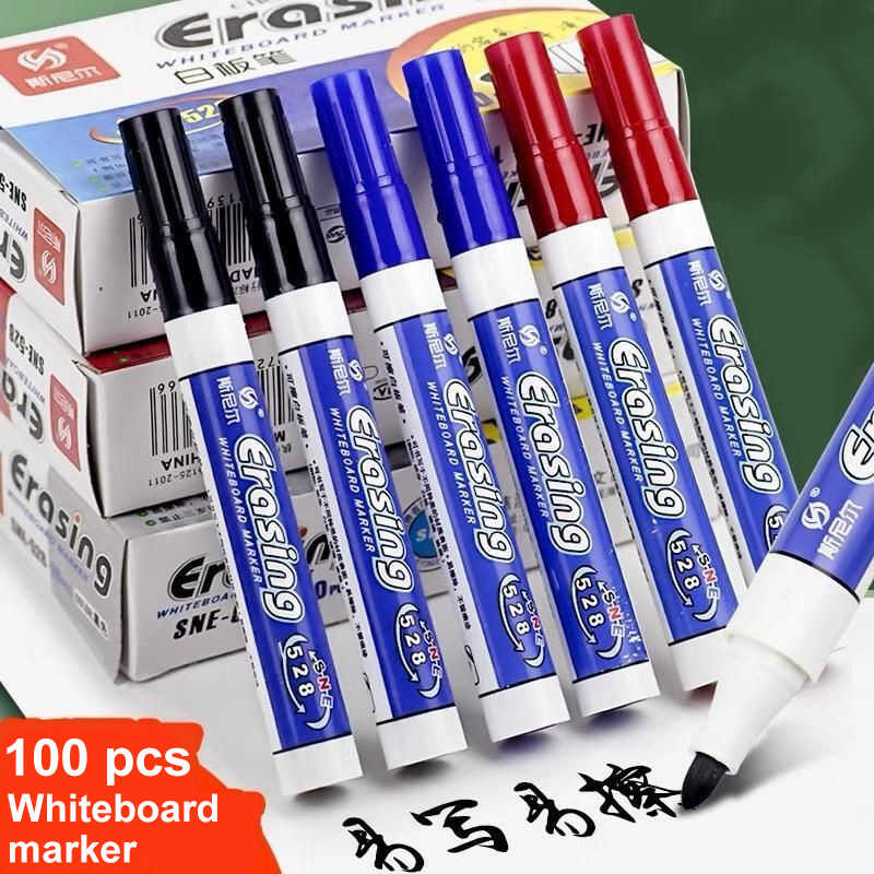 10Pcs Wb-528 Erasing White Board Black Ink Whiteboard Scribbler Marker ...