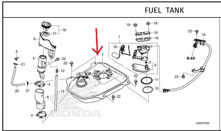 Honda Genuine Fuel/Gas Tank Comp 17510K3MT00 for Giorno 125 | Shopee ...