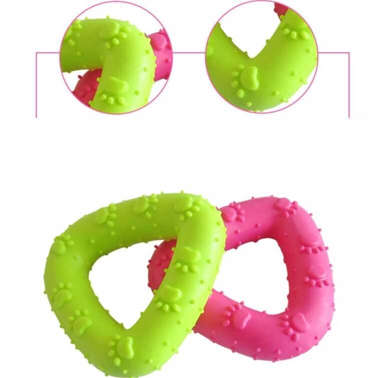 Rubber Pet Dog Puppy Cat Dental Teething Healthy Teeth Gums Triangular ...