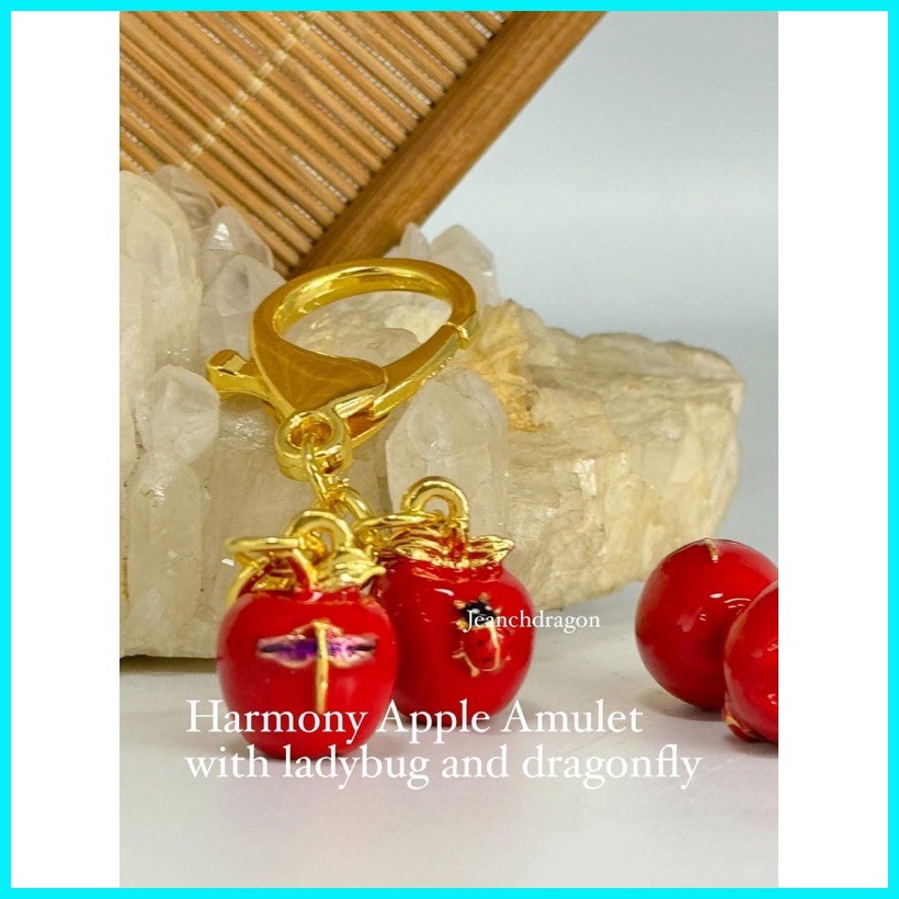 Feng Shui 3D Harmony Apple with Ladybug & Dragonfly Amulet | Shopee ...