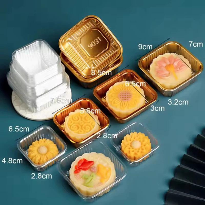 100PCS Mooncake Tray Clear Transparent Mooncake Tray Pastry Dessert ...
