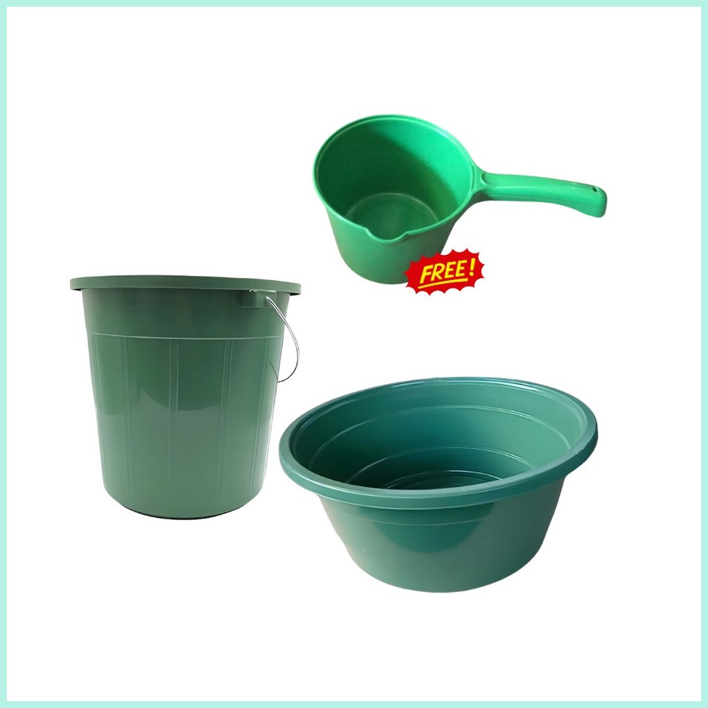 Edepot Big Basin Laundry with 15L Water Pail and Water Dipper Bundle ...