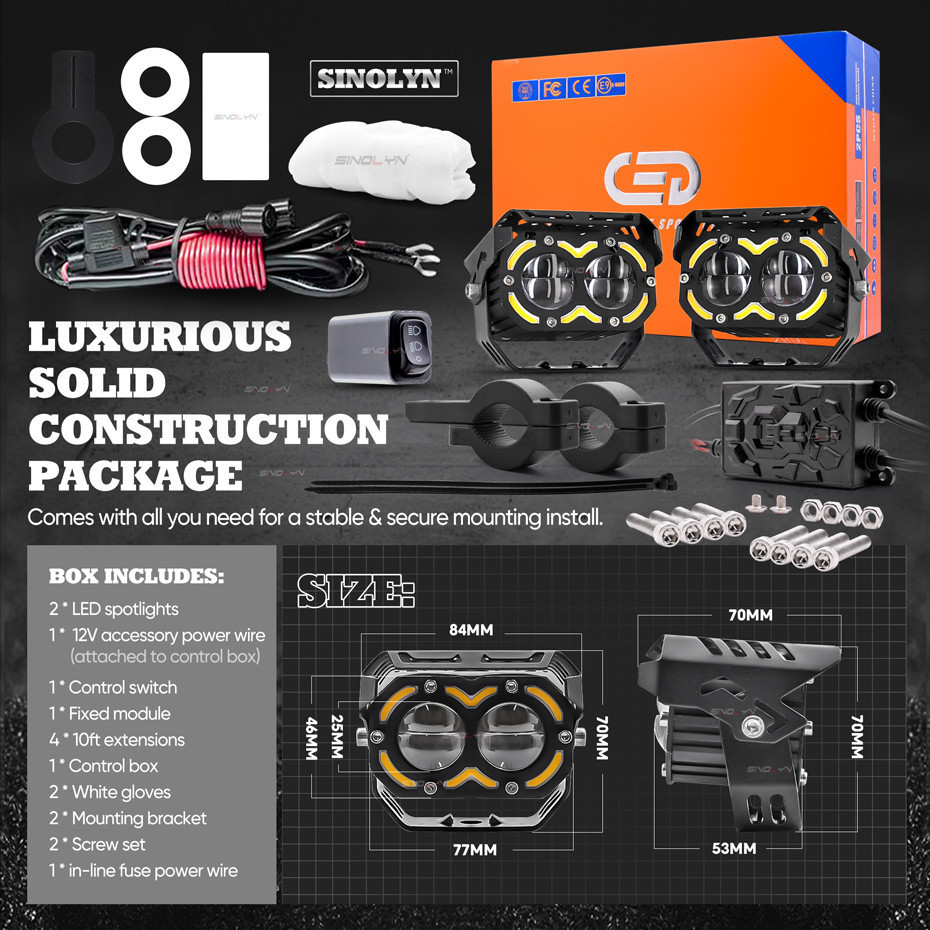 Sinolyn Bi LED Mini Driving Light MDL With Blinker Auxiliary Lights Fog ...