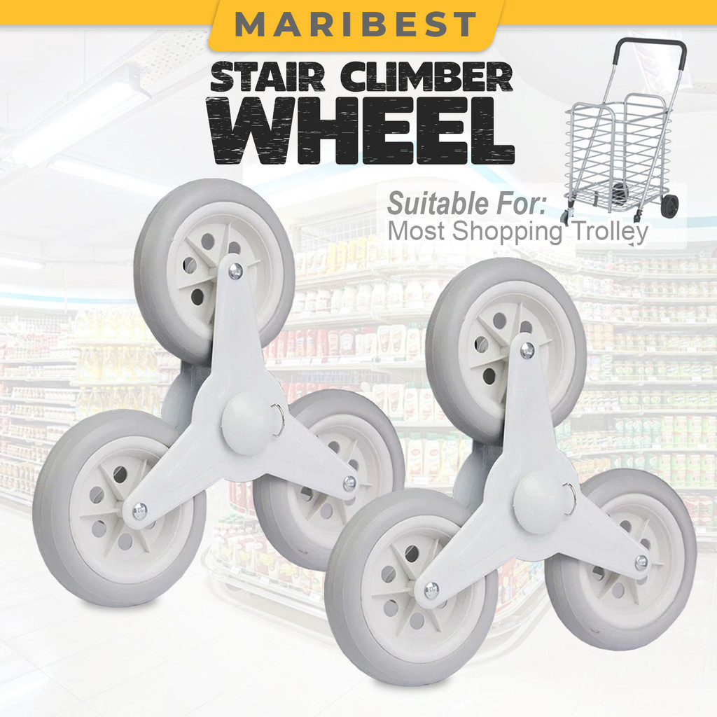 2Pcs Replacement Stair Climber Wheel For Shopping Trolley Cart Roda ...