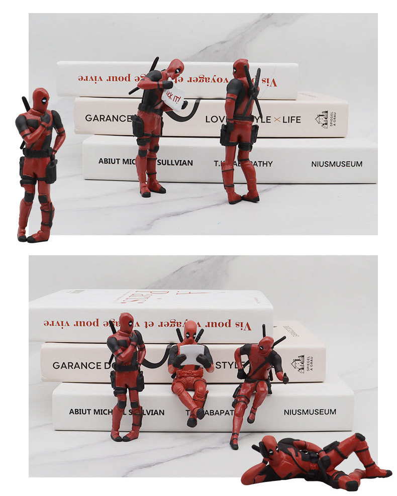 Anime Deadpool 2 Action Figure Sitting lying Posture Model Anime X-Men ...