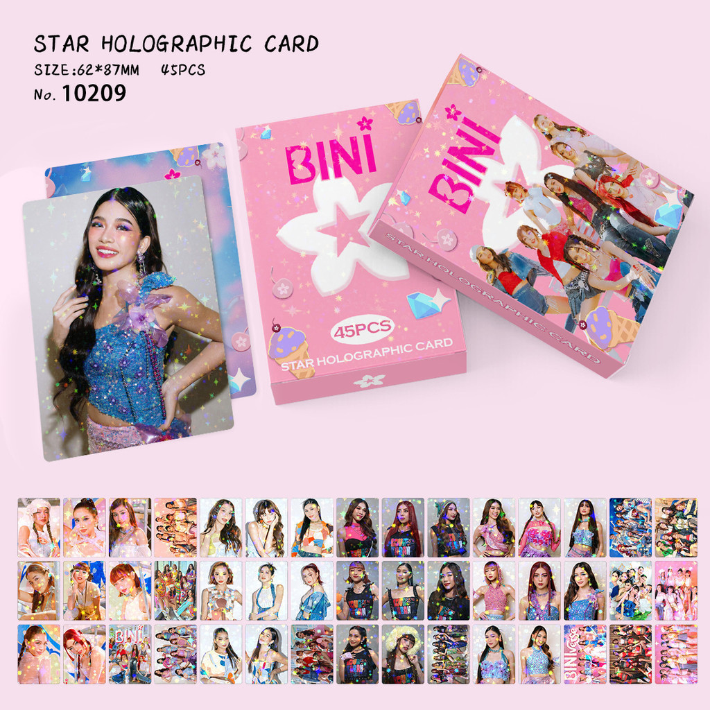 New 92Pcs Laser Cards BINI Photocards 96pcs Holographic Lomo Card Gwen ...
