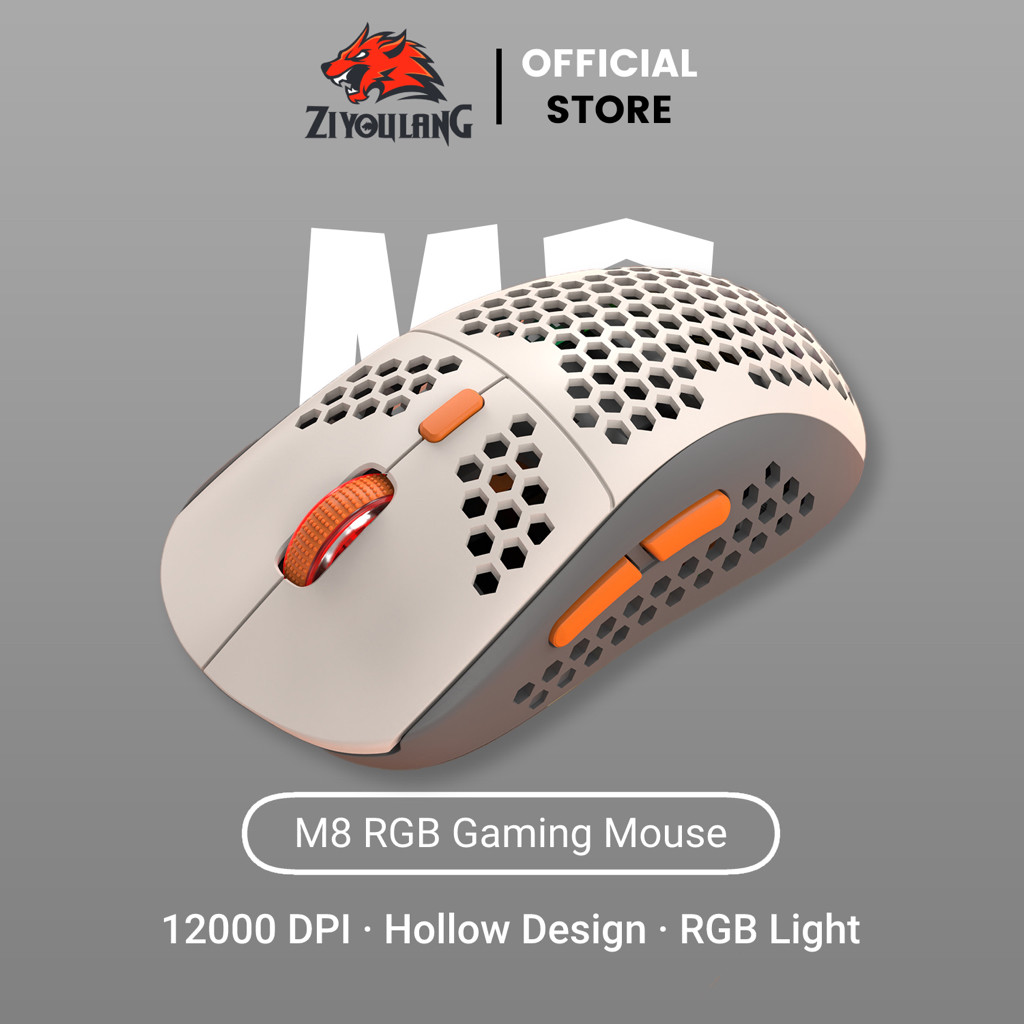 Ziyoulang M8 Wired Gaming Mouse 12000 DPI 16 RGB Backlit Ultralight With Programmable Driver ...