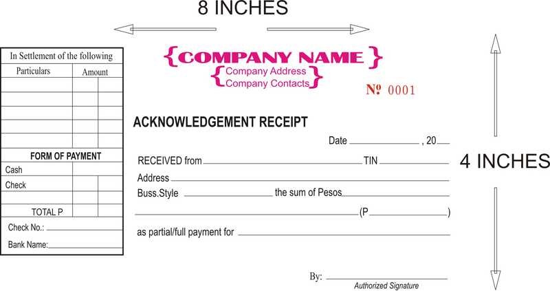 CUSTOMIZED ACKNOWLEDGEMENT RECEIPT CARBONIZED DUPLICATE 10 BOOKLETS ...