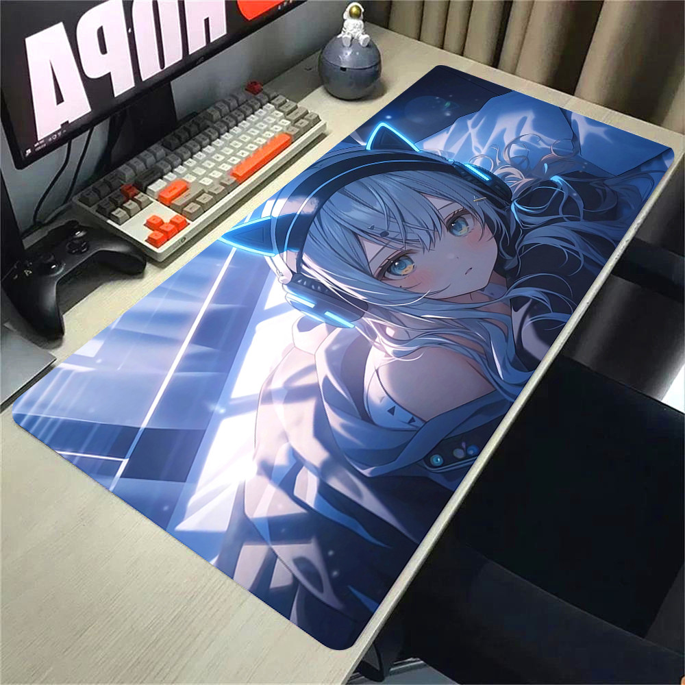 Kawaii Girl Mousepad 80x30cm XL Office Computer Lockedge Desk Mat Table ...
