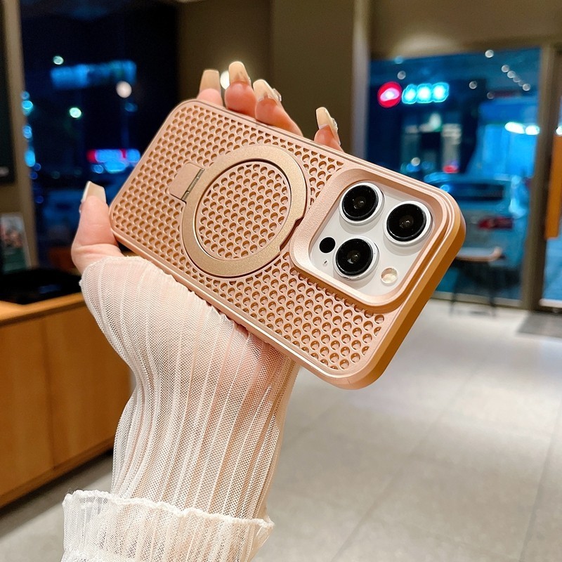 Cooling Magnetic Ring Holder Phone Case for iPhone 16 15 14 13 12 11 ...