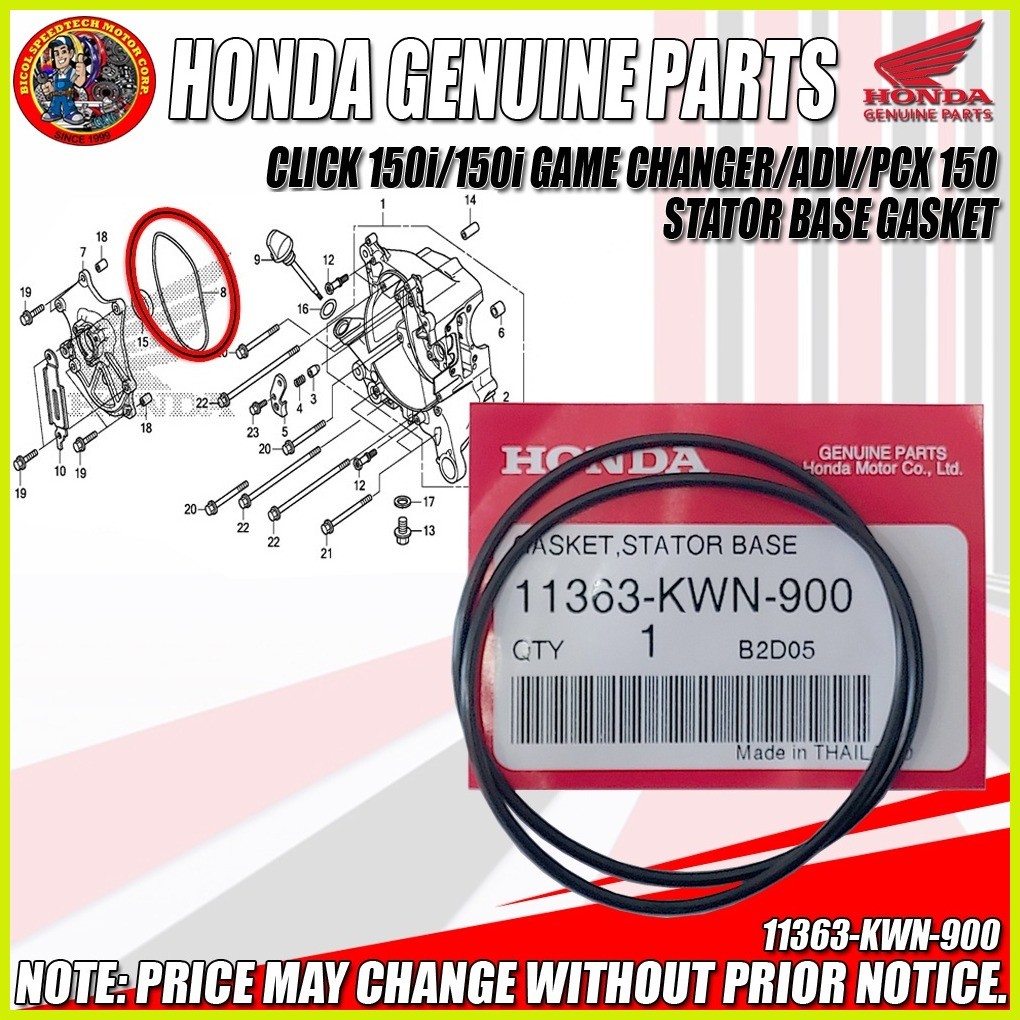๑ ☽ ☜ CLICK 125i /150i V1/V2/ADV/PCX 150 STATOR BASE GASKET (HPI ...
