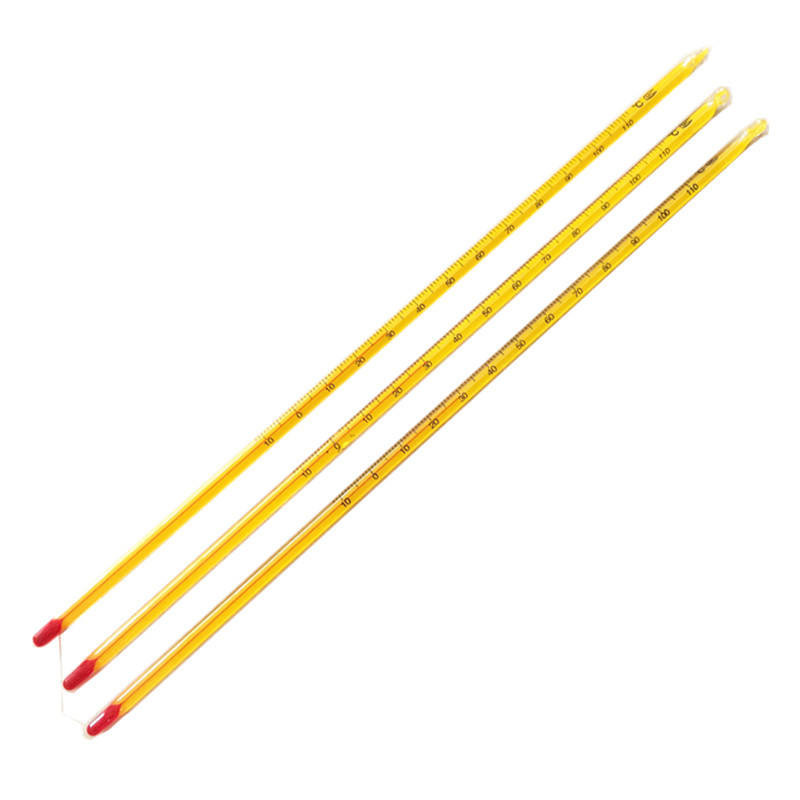 Yellow Red Water Thermometer Glass Rod Meter Kerosene Alcohol Mercury 0 ...