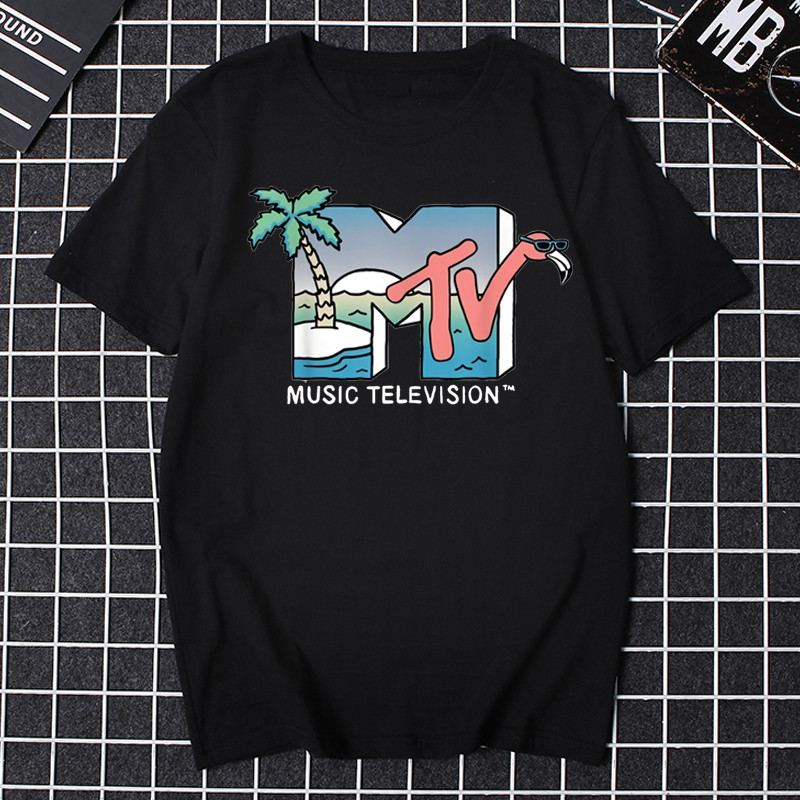 Men Retro T Shirt Mtv Throwback TShirt Vintage 80S 90S Bands Pop Music ...