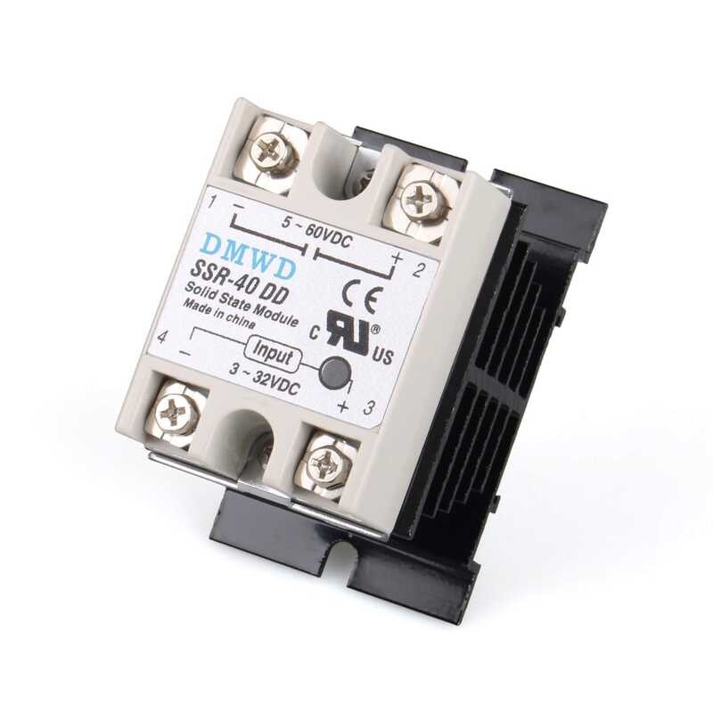 State SSR-40DD Solid Relay to (Input 3-32V DC Output 5-60V DC) with Heat Sink, 40A ) | Shopee ...