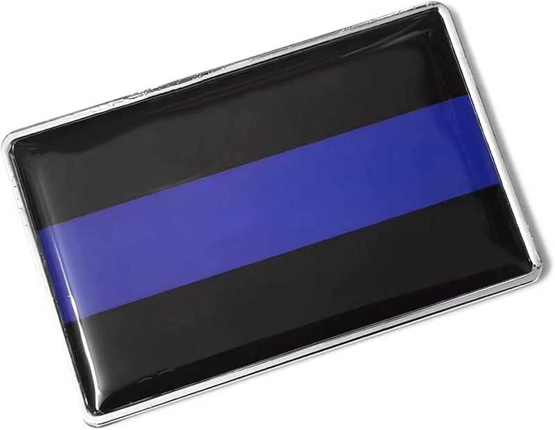 piece of 1 metal 3D fine blue line flag badge sticker decal badge ...