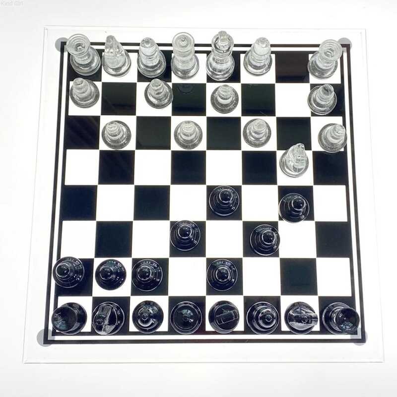 Chess Glass Elegant Pieces Set Toys Clear Crystal Glass Board Send A ...