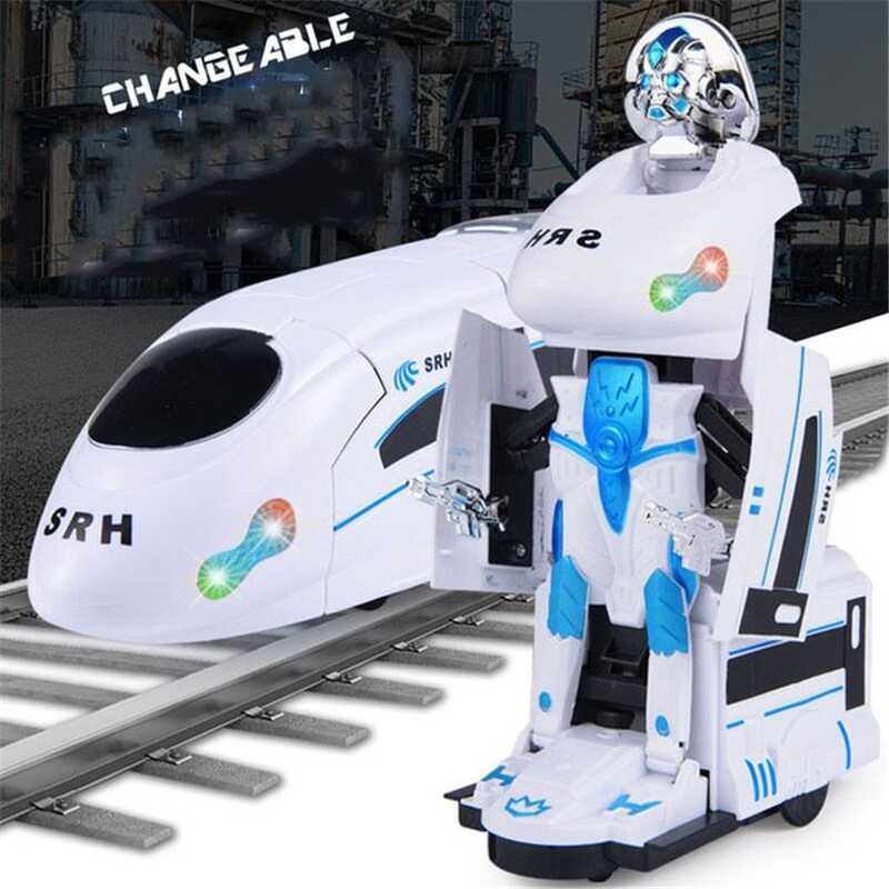In 1 2 Electric Deformation Train Robot Musical Light Model Universal ...