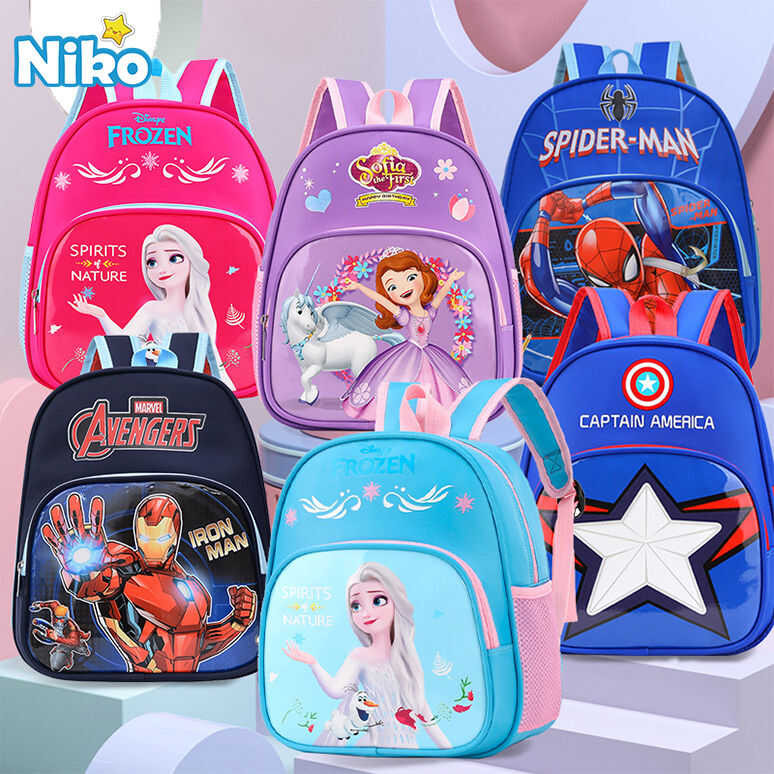 NIKO School For Kids Girls Boys Elsa Spiderman Frozen Bag Kindergarten ...