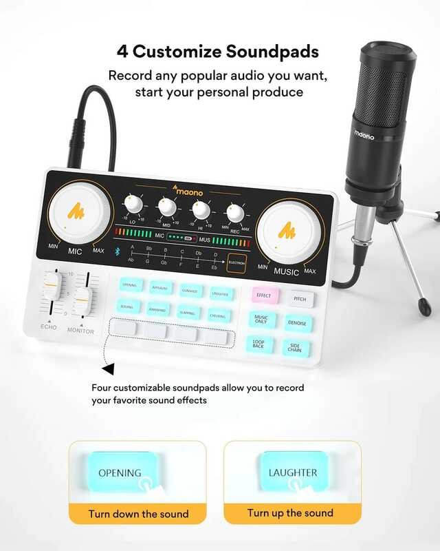 Maono Am200-S1 Sound Card Microphone Set Maonocaster Audio Interface ...