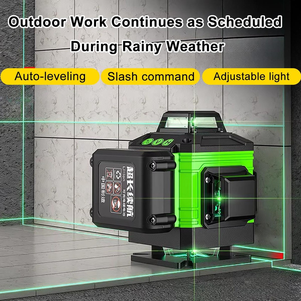 High Precision Green Laser Level 8 12 Lines Self Leveling with Infrared ...