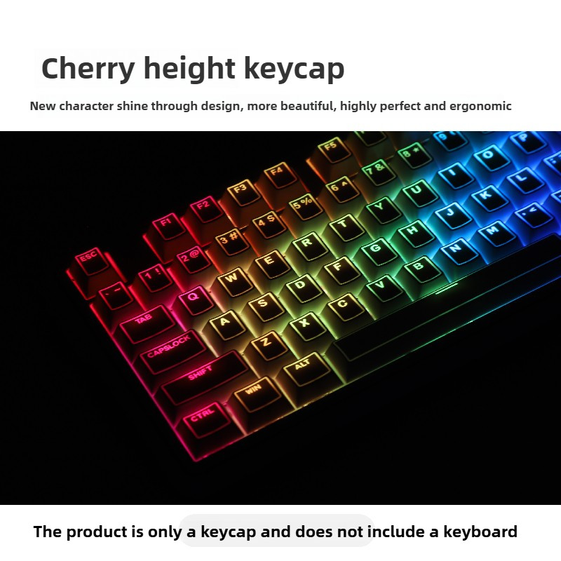 Optical Edge Black Theme Keycaps Personalized Creative Halo Characterst ...