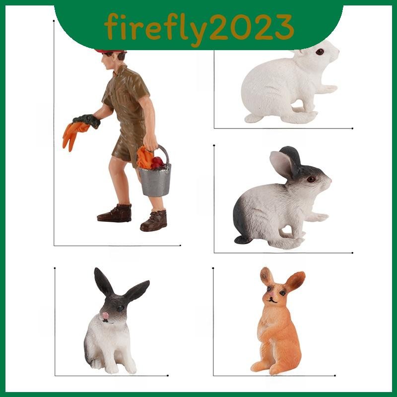 Rabbit Scene Farm Pvc Miniature Rabbit For Micro Landscape And Garden ...
