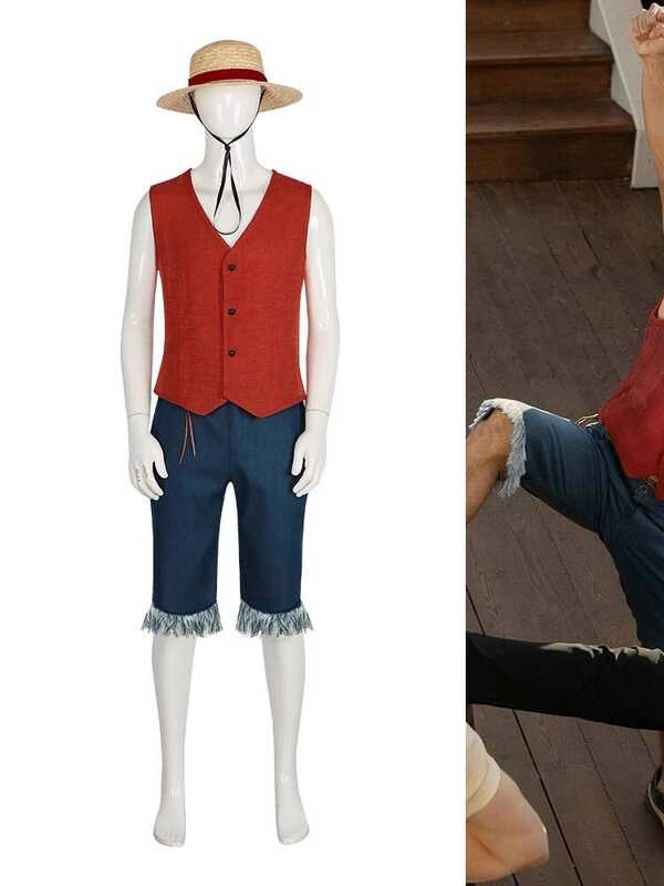 One Piece costume Live-Action Straw Hat Luffy cosplay Clothes Anime ...