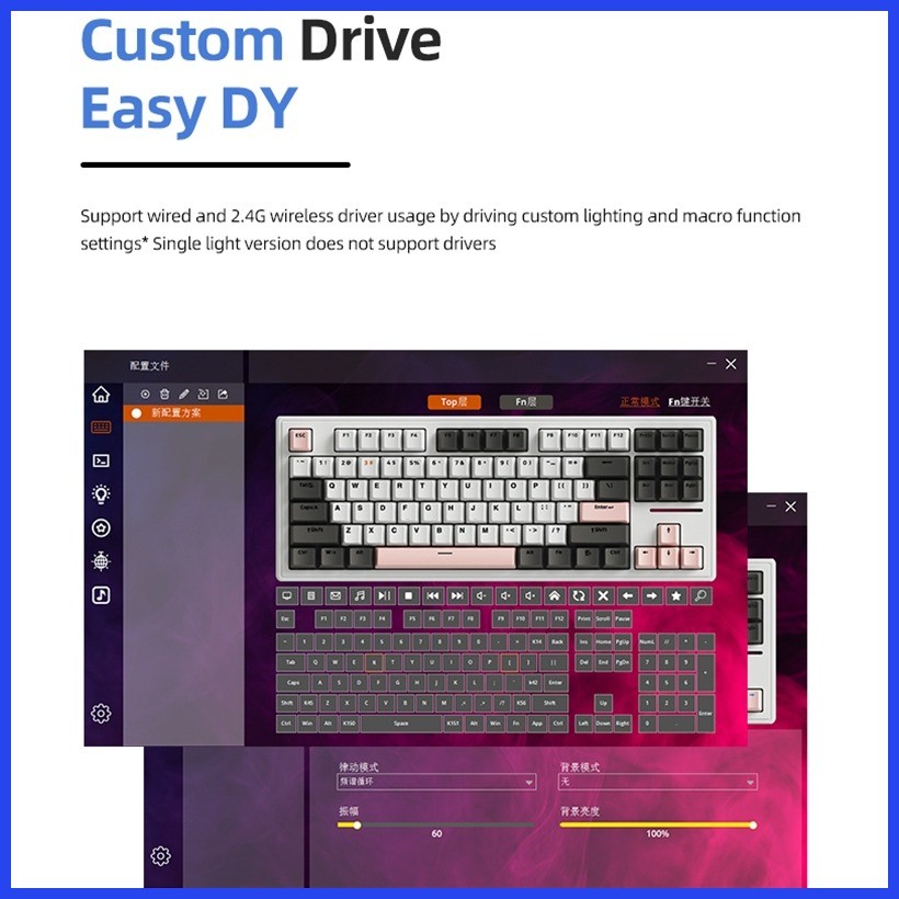 Attack Shark M87 Pro V2 Tri-Mode Gaming Mechanical Keyboard Wireless BT ...