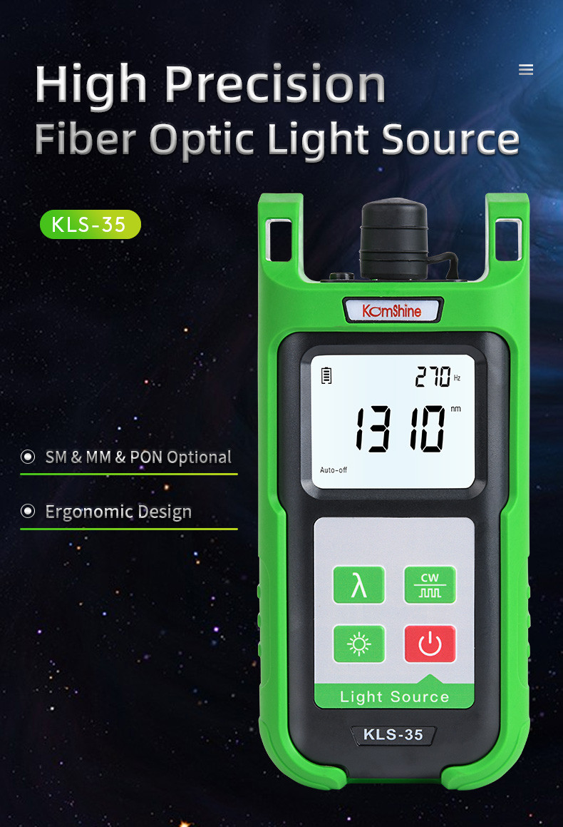KomShine Optic Fiber Power Meter KPM-35 And Singlemode Light Source KLS ...