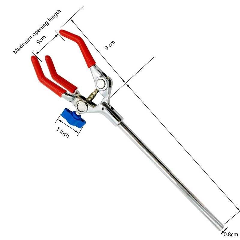 Lab Clamp 3 Prong Finger Style Rubber-Coated Head Isang Black ...