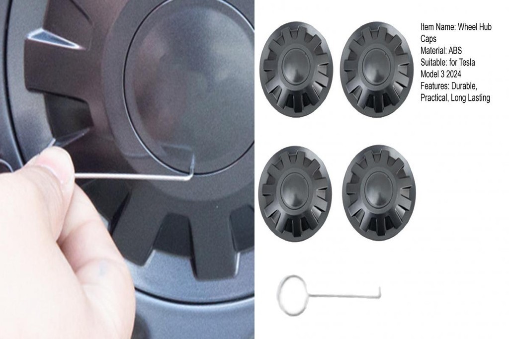 QCA Car Hubcaps Tesla Model 3 2024 Wheel Hub Caps Set of 4 High ...