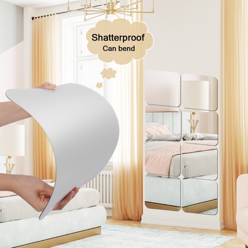 Self Adhesive Acrylic Mirror Sheets - Flexible Frameless Mirror Tiles ...