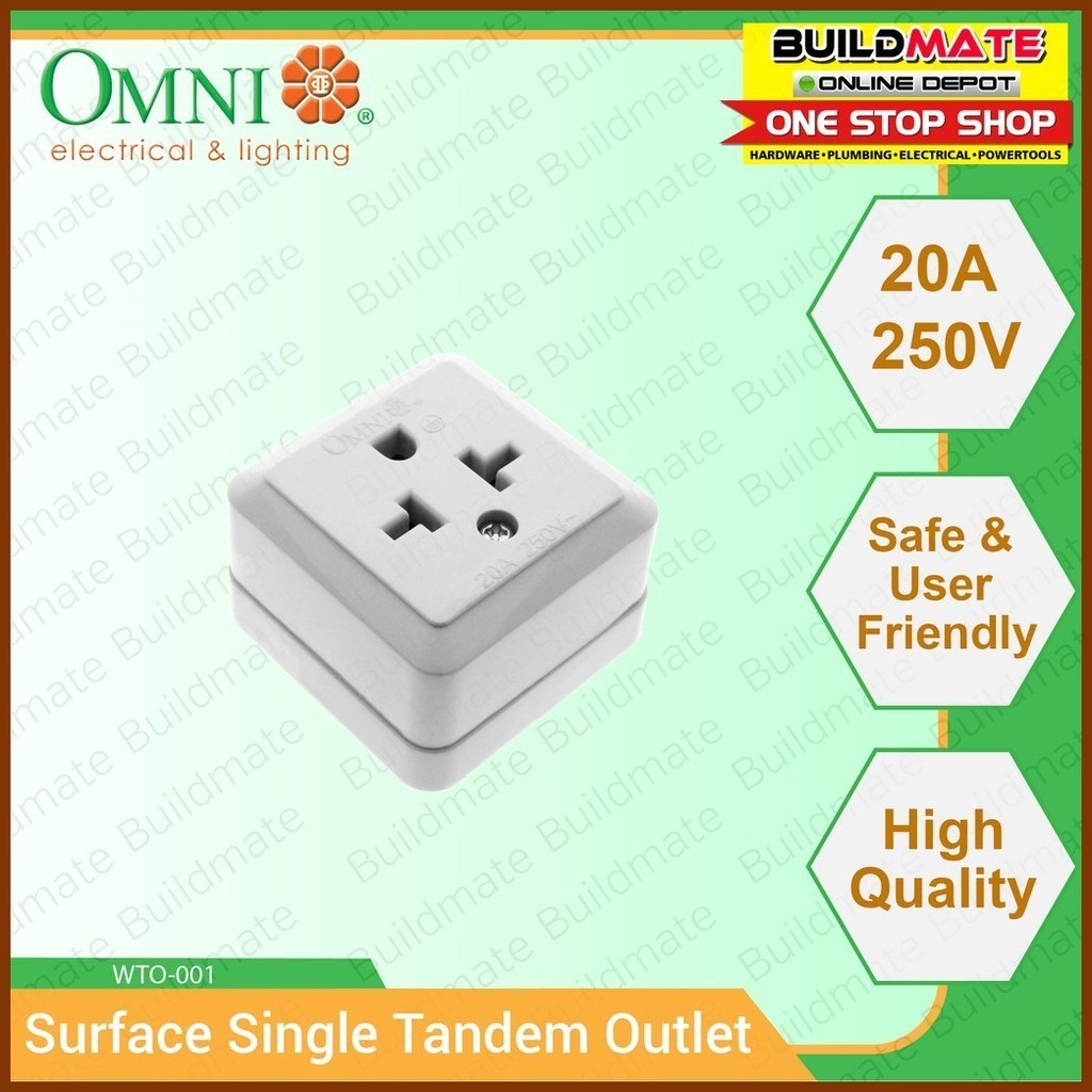 OMNI Surface Type Single Tandem Outlet with Ground 20A 250V WTO-001 ...