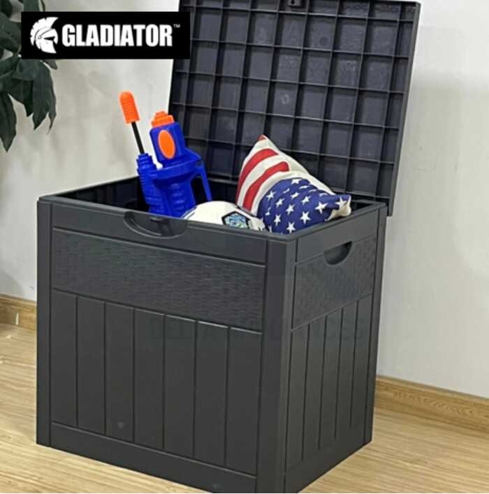 Premium Gladiator Outdoor Patio Storage Bench Box, Deck Coffee Table ...