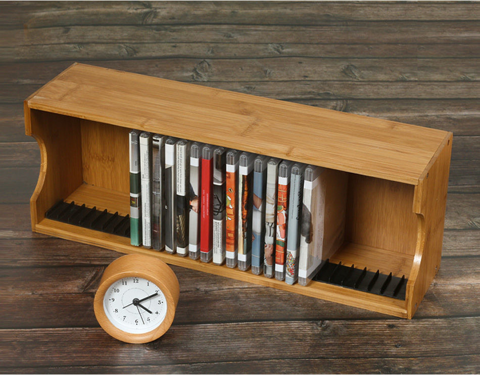 Solid wood CD storage rack PS4 game disc rack, desktop CD rack Solid ...