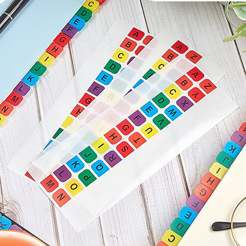 3 Sheet Morandi Alphabet Label Index Classification Stickers Self ...