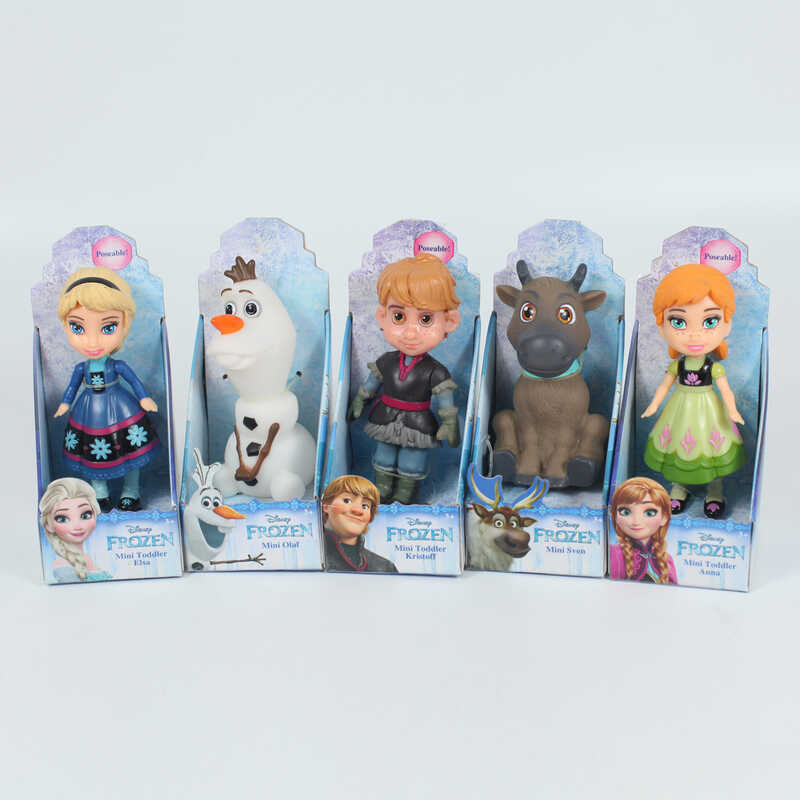 d Original Frozen Princess Elsa Anna Olaf Mini Figurines Dolls Poseable ...